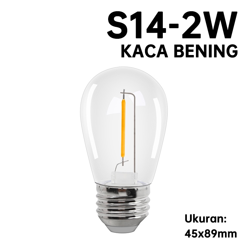 Jual LED Filamen Bohlam Pijar Edison 2W 4W E27 G45 ST64 S14 Lampu Gantung Cafe Dekorasi | Shopee ...