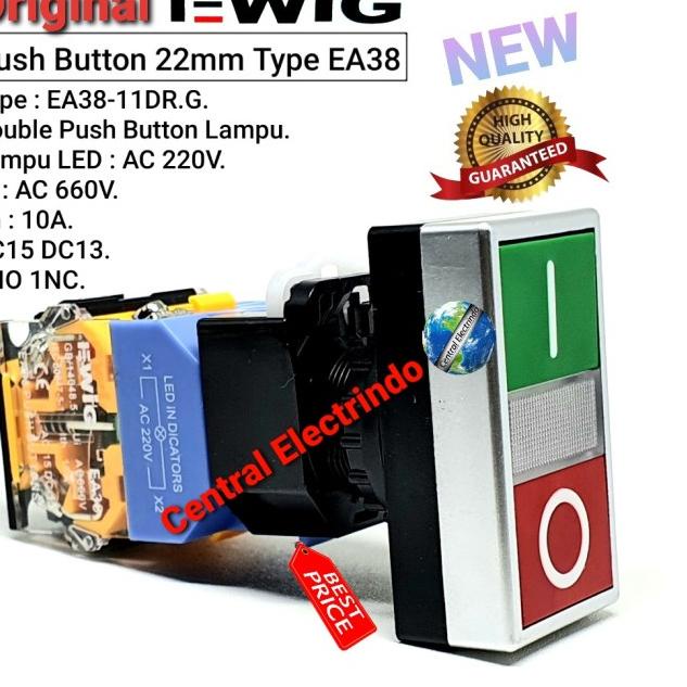 Jual Push Button Double Key LED EWIG EA38-11DR.G 22mm 10A AC660V | Shopee Indonesia
