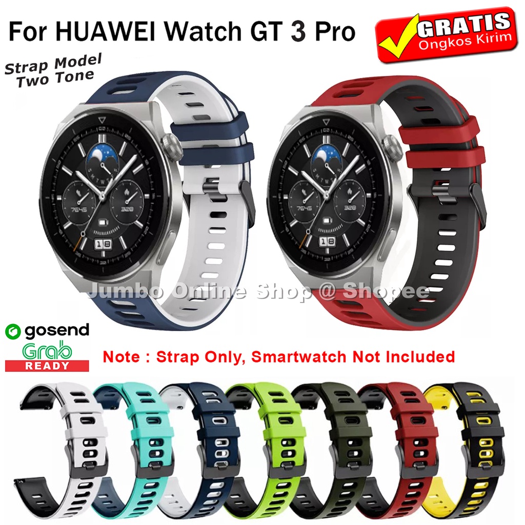 Jual STRAP TALI JAM HUAWEI WATCH GT 3 PRO GT3 PRO MODEL TWO TONE RUBBER ...