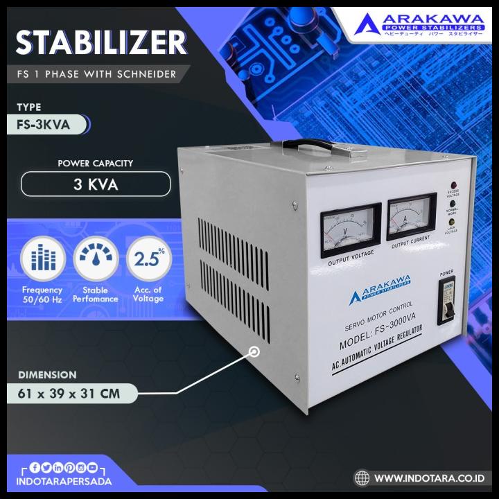 Jual Stabilizer Arakawa Fs 1 Phase Fs-3Kva | Shopee Indonesia