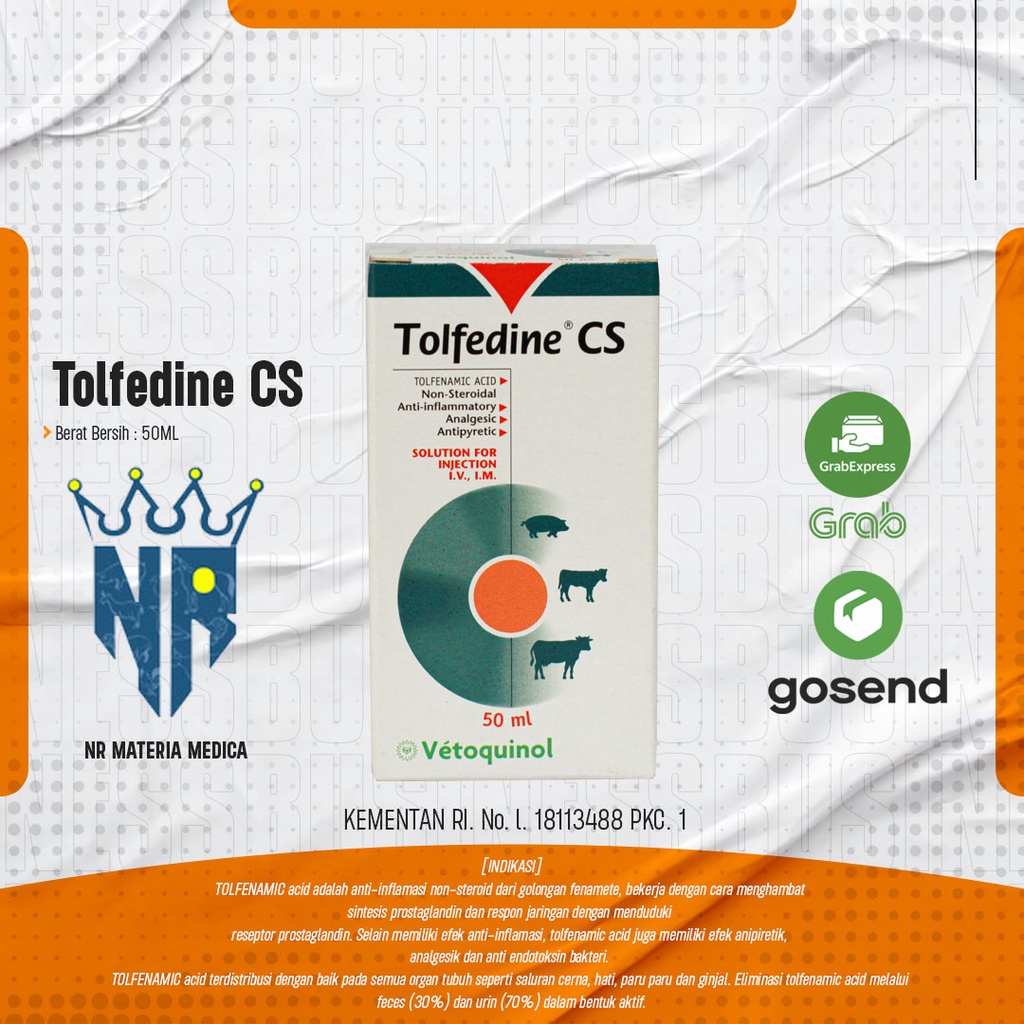 Jual TOLFEDINE CS-50 ml (Anti radang Pereda Nyeri Non Steroid Hewan ...