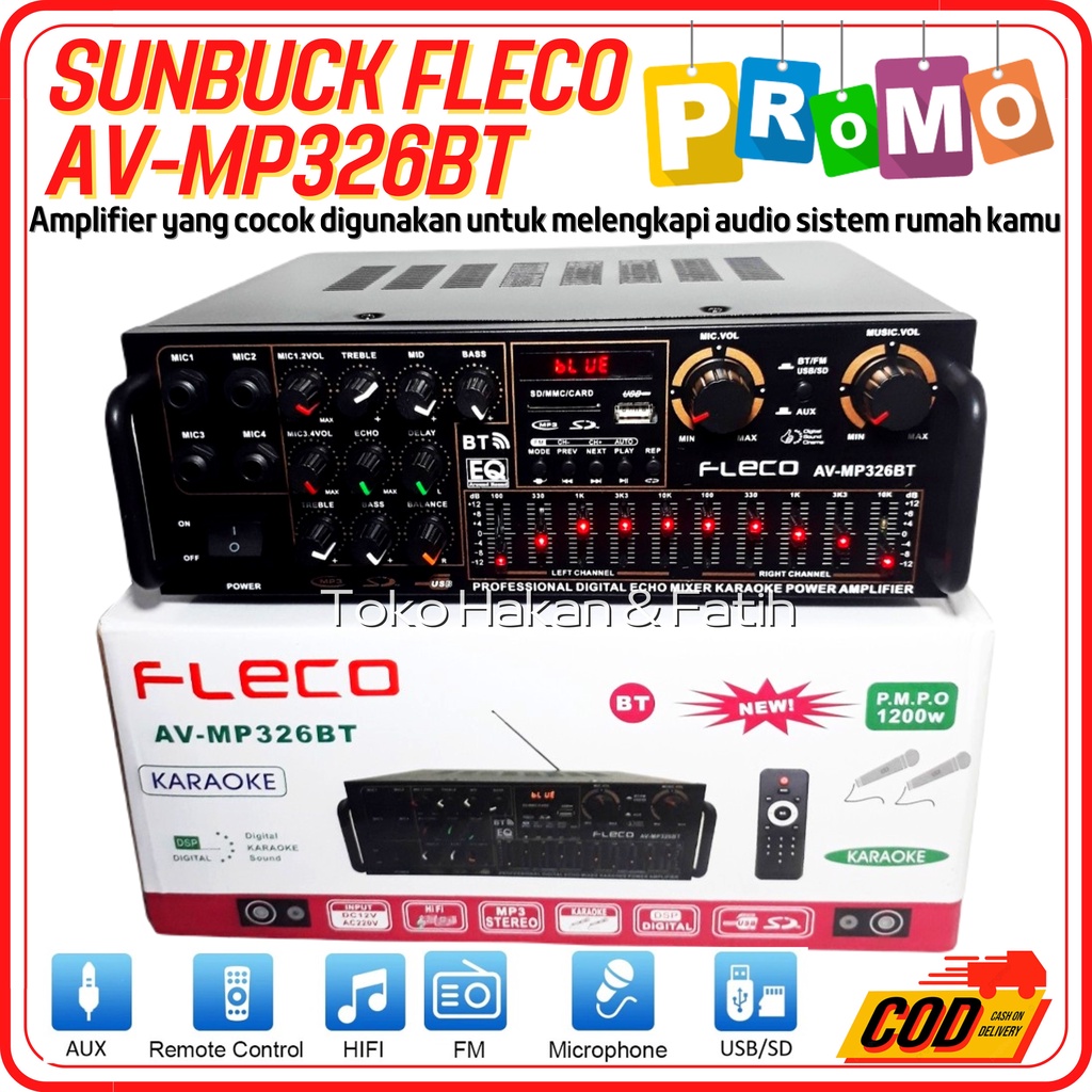 Jual Amplifier Karaoke Home Theater 2000W Sunbuck AV-Mp326BT ...