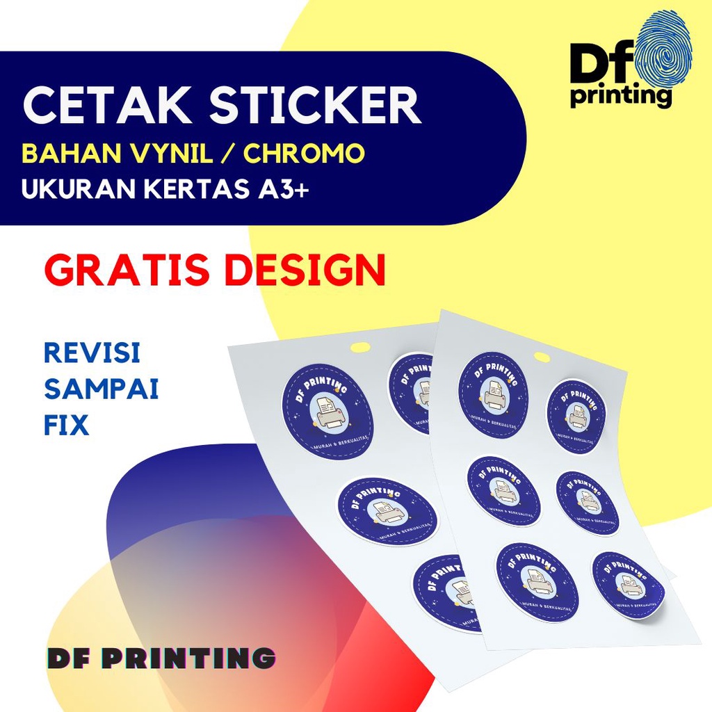 Jual CETAK STICKER MURAH | CHROMO | VYNIL | A3 | Shopee Indonesia