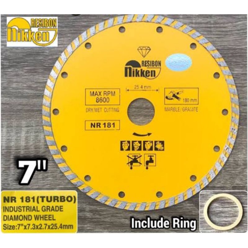 Jual Diamond Wheel 7in Nikken Resibon Turbo Potong Keramik Granit ...