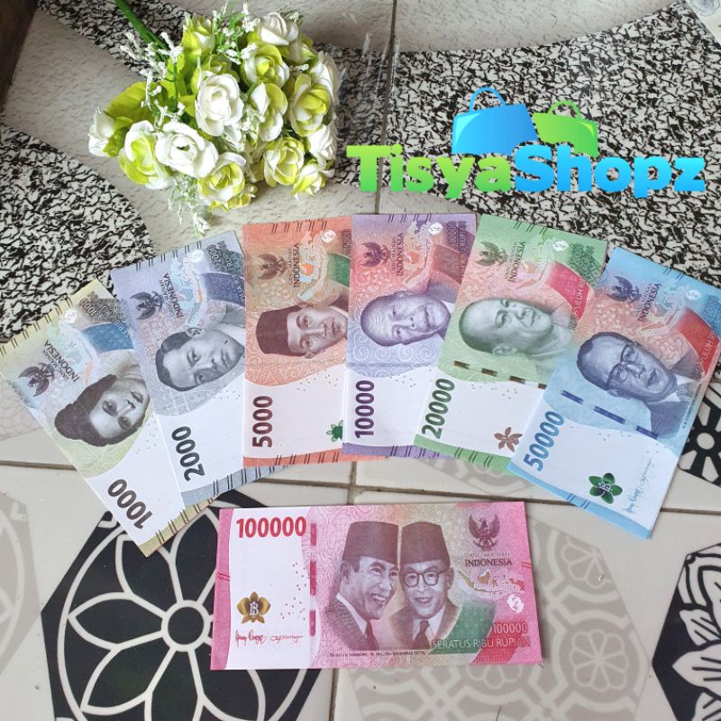 Jual tisyaShopz - isi 100 lembar Uang Mainan Bahan GLOSSY / Mainan anak ...