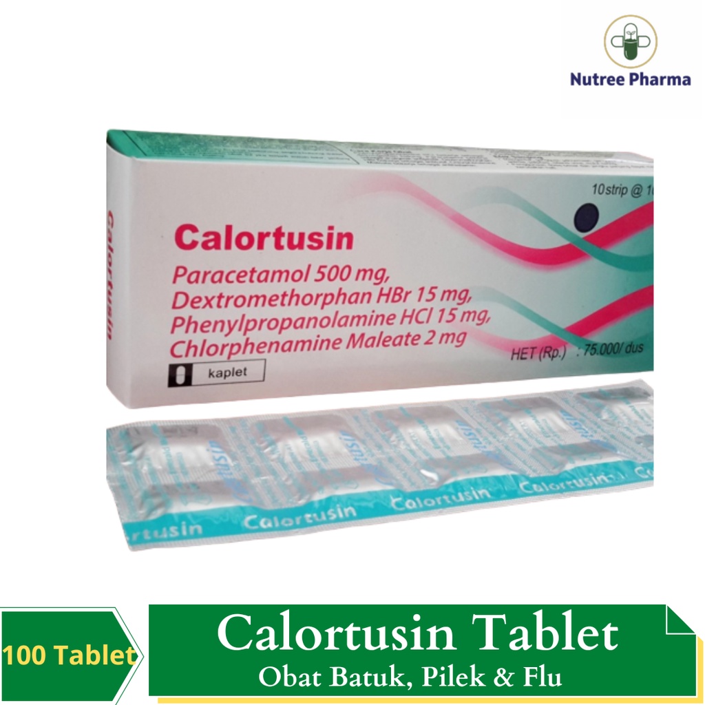 Jual ⚡MURAH & DIJAMIN ORI⚡ CALORTUSIN TABLET ISI 100 TAB | OBAT FLU ...