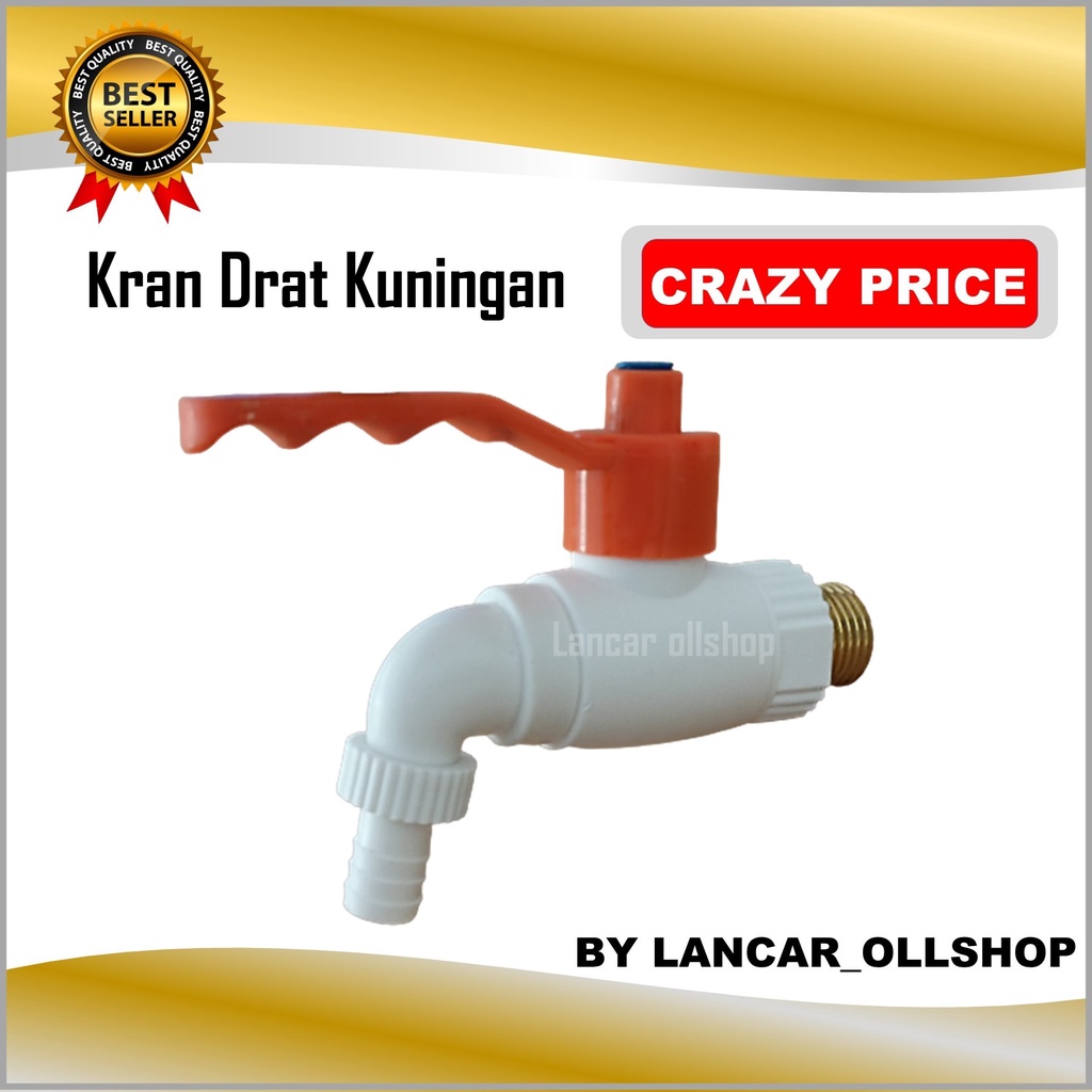 Jual Kran Air PVC Jumbo Drat Kuningan 1/2 / Keran Kran Air Tembok Taman ...