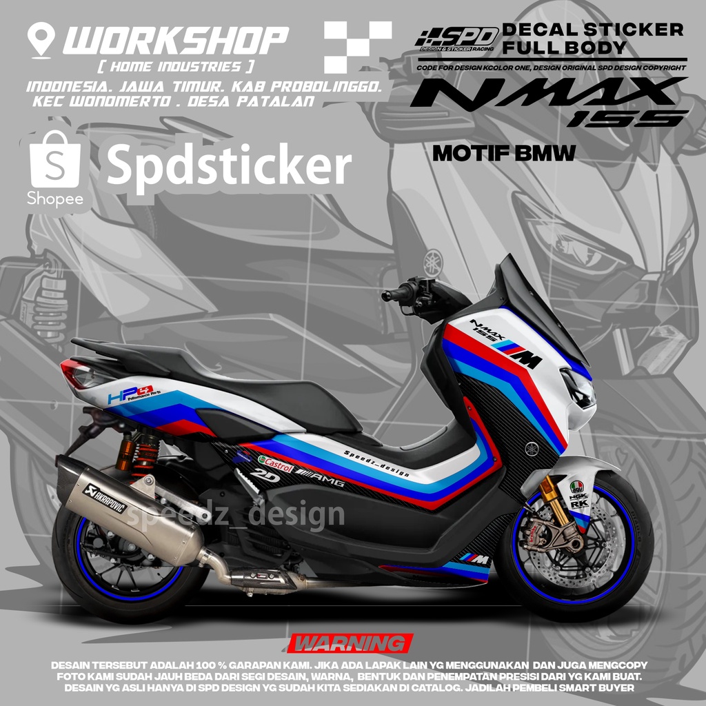 Jual decal stiker nmax 155 bmw racing keren full body | Shopee Indonesia