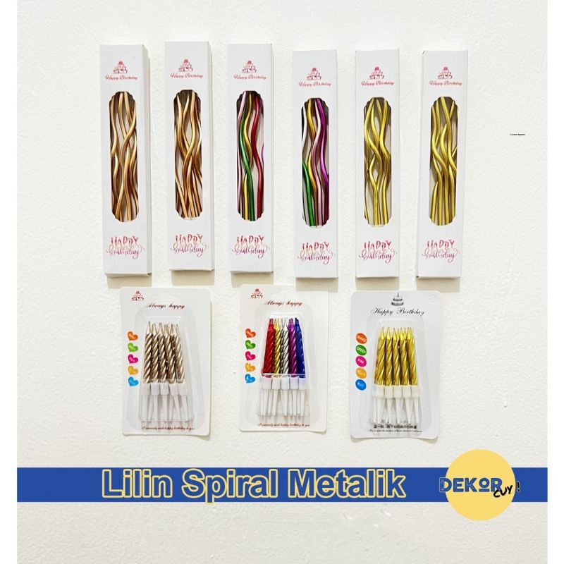 Jual LILIN KUE ULANG TAHUN SPIRAL WARNA METALIK LILIN ULANG TAHUN ULIR ...