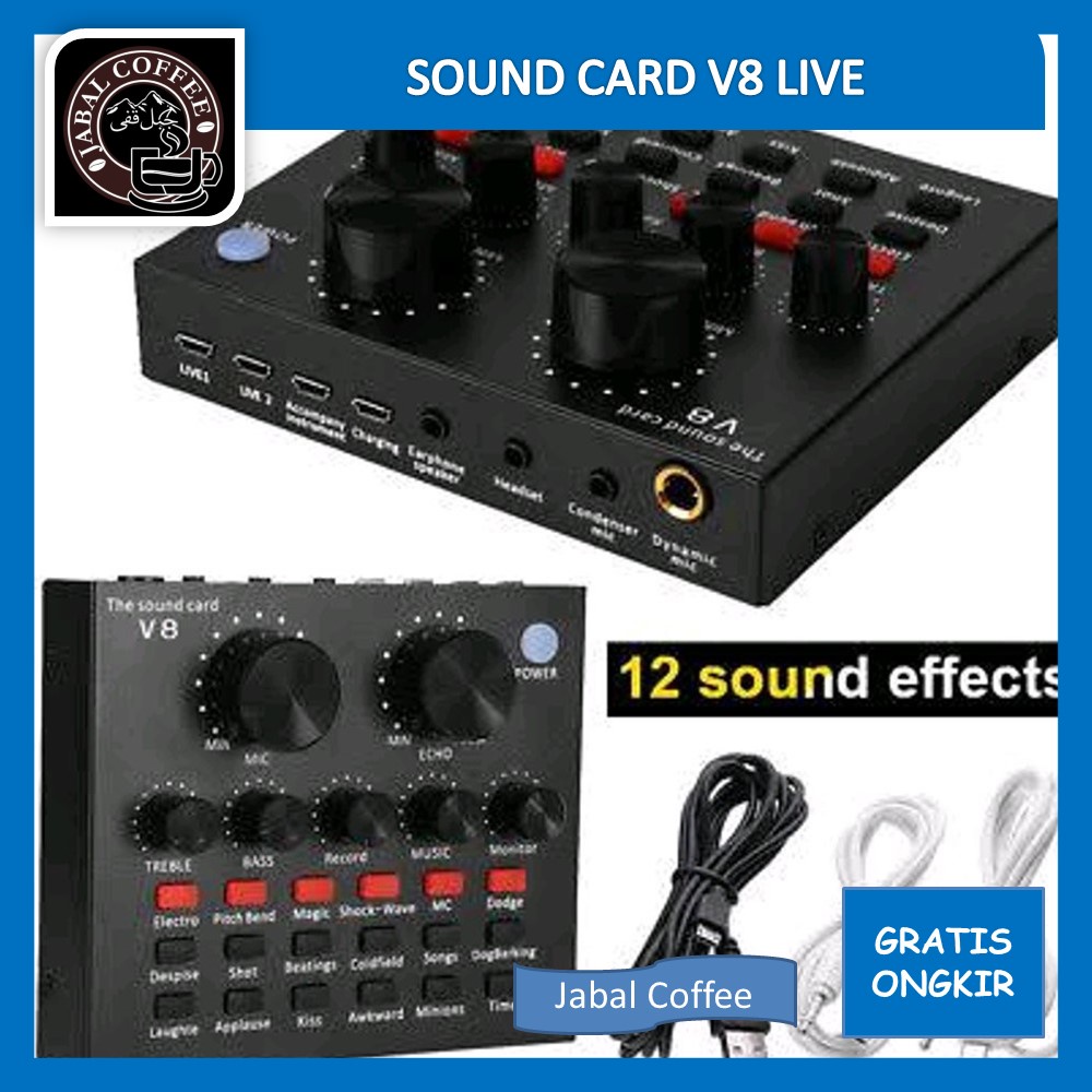 Jual Soundcard Mixer Audio Karaoke HP Streaming / Sound Card V8 Live Broadcast Mixer Bluetooth ...