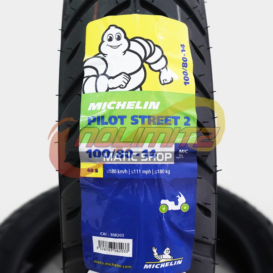 Jual Ban Motor Tubeless Michelin Pilot Street 2 100/80 - 14 Vario Beat ...