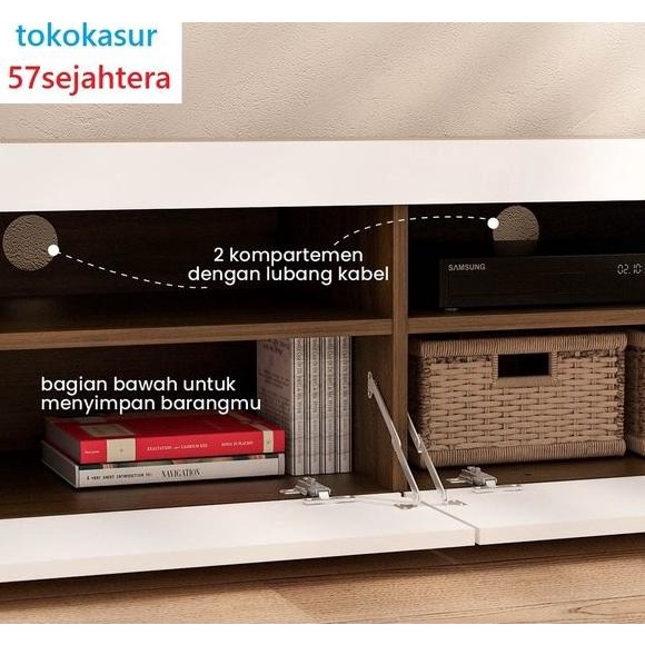 Jual MEJA TV - RAK AUDIO MINIMALIS CONDOR 210 BROWN WALNUT WHITE ...