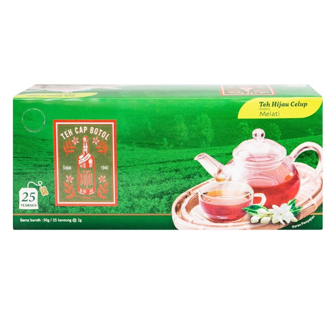 Jual TEH CAP BOTOL ISI 25 HIJAU CELUP PREMIUM SEDUH HIJAU MELATI GUNUNG ...