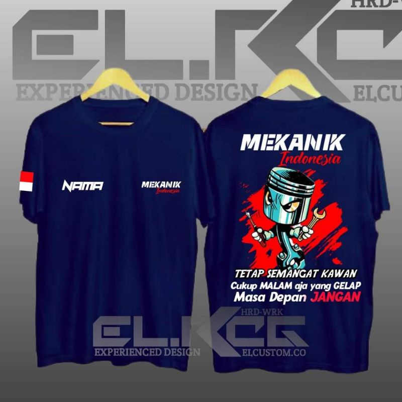 Jual KAOS MEKANIK INDONESIA | BISA TAMBAH NAMA BAJU BENGKEL PREMIUM ...