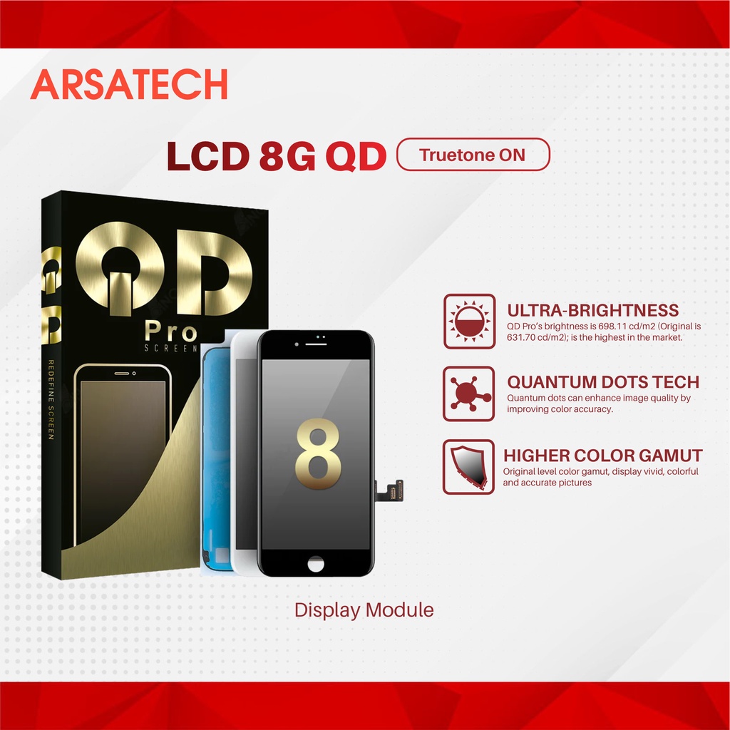 Jual LCD TOUCHSCREEN IP 8/ IP 8G QD PRO BLACK WHITE (TRUETONE) | Shopee ...