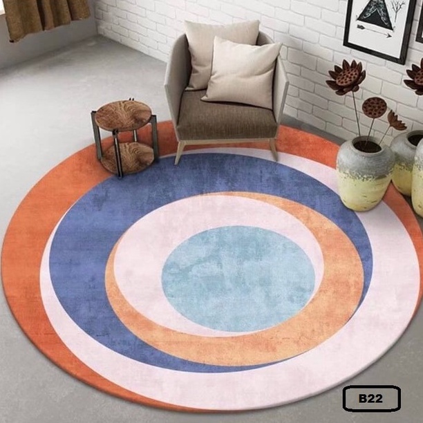 Jual KARPET LANTAI BULAT ANTI SLIP DIAMETER 100CM/KARPET BULAT MOTIF ...