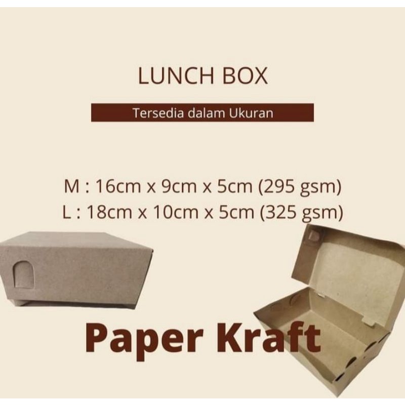 Jual PAPER LUNCH BOX M dan L WARNA COKLAT | Shopee Indonesia