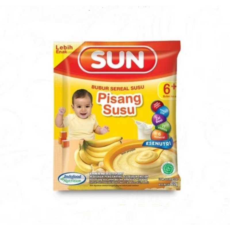 Jual SUN bubur sereal susu rasa pisang 20gr X 8 sachet | Shopee Indonesia
