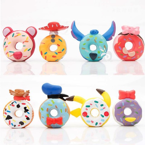 Jual Donut Karakter Figure Set 8 Mainan Pajangan Miniatur Hiasan Topper ...