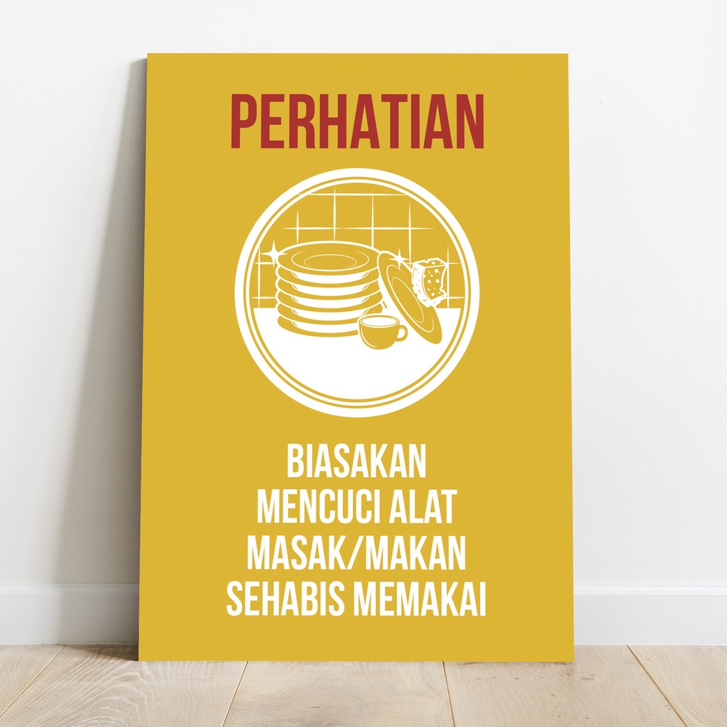 Jual Poster Kayu Biasakan Mencuci Alat Masak Makan Sehabis Memakai ...