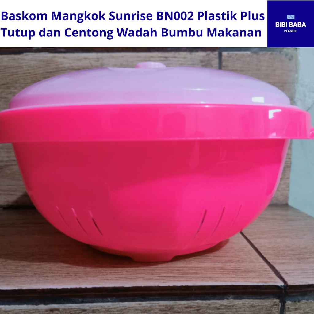 Jual Baskom/ Mangkok/ Wadah Bumbu Makana Sunrise BN002 Plastik Plus Centong | Shopee Indonesia