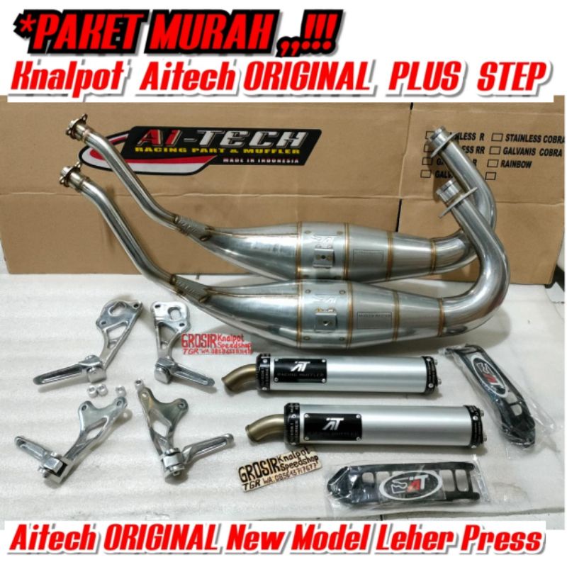Jual PAKET MURAH Knalpot Aitech Original Stainles Leher Press New Model Gen 2 COBRA PLUS STEP ...
