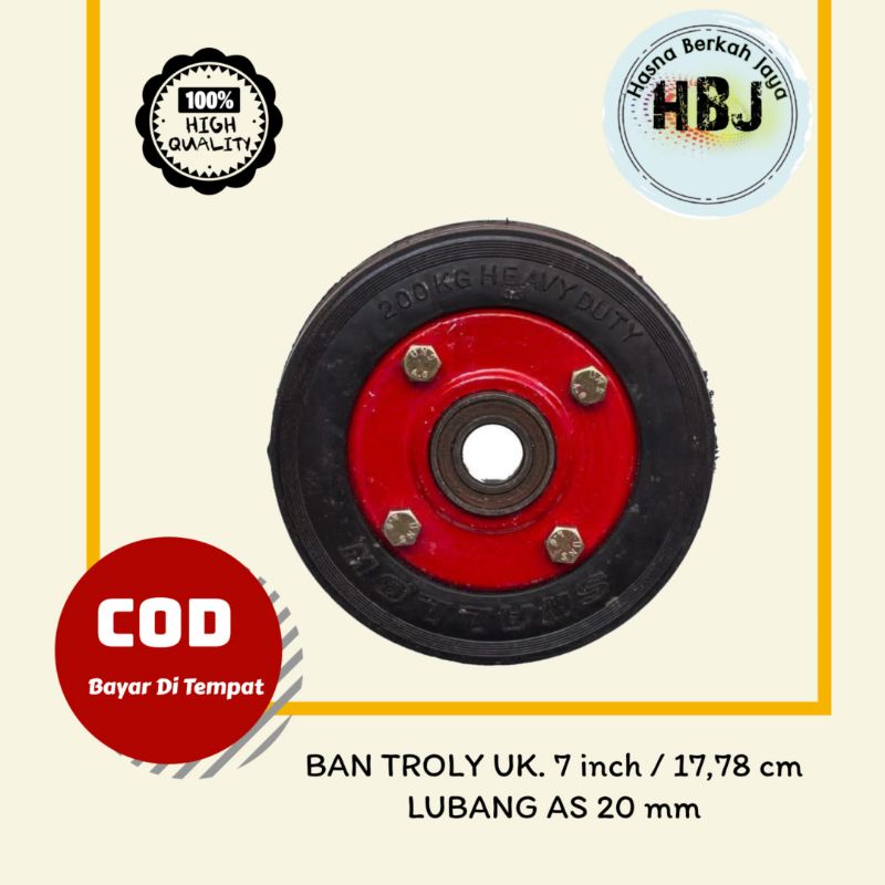 Jual RODA LORRY KARET SWALLOW 7 inch | RODA TROLLEY 7 inch | RODA ROLLI ...