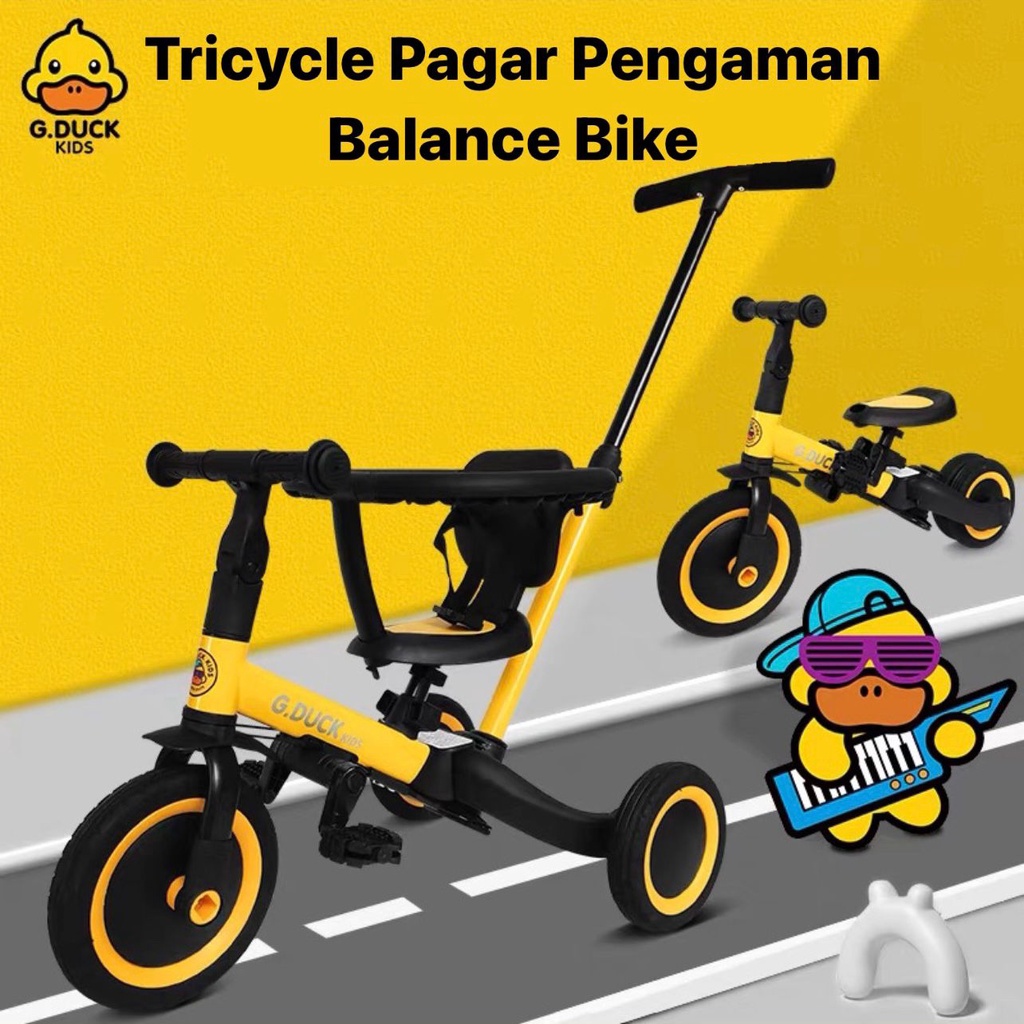 Jual Tricycle Pagar Sepeda Dorong Anak Balance Bike Tricycle Multifugsi ...