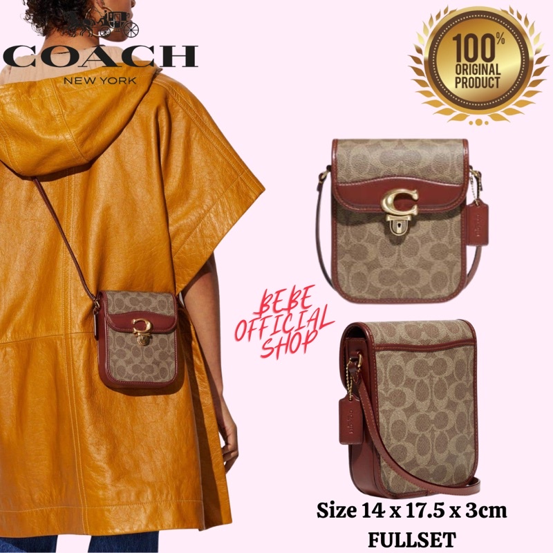 Jual [ORIGINAL] COACH Tall Studio In Signature Canvas Tan Rust Tas ...