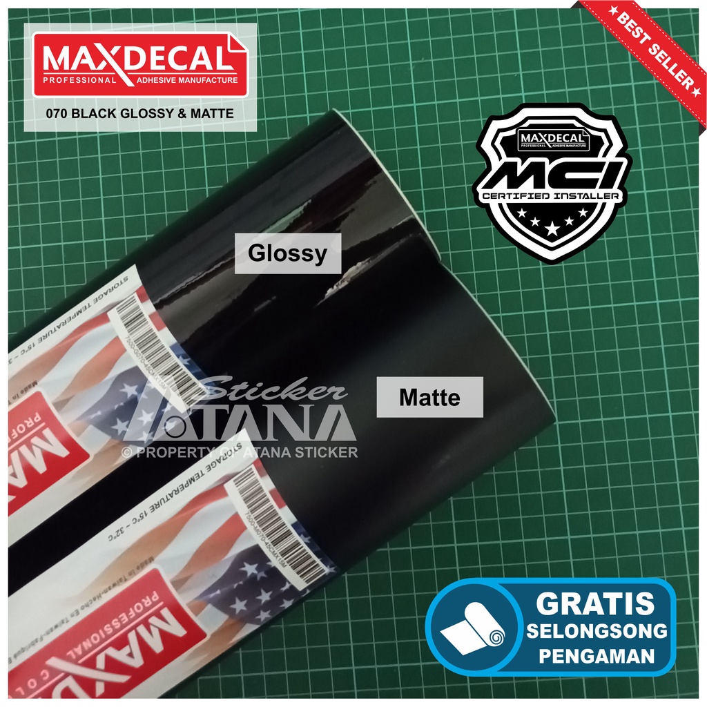 Jual Skotlet Hitam Doff Glossy Maxdecal Scotlet Black Dop Gloss Stiker ...