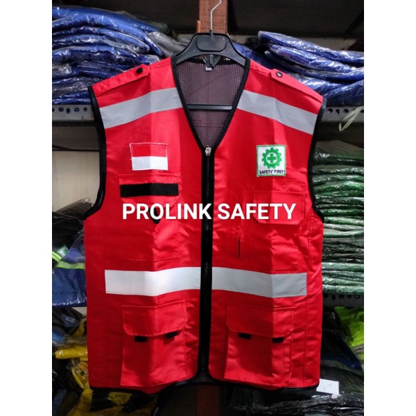 Jual ROMPI SAFETY MERAH BAHAN FULL TASLAN | Shopee Indonesia