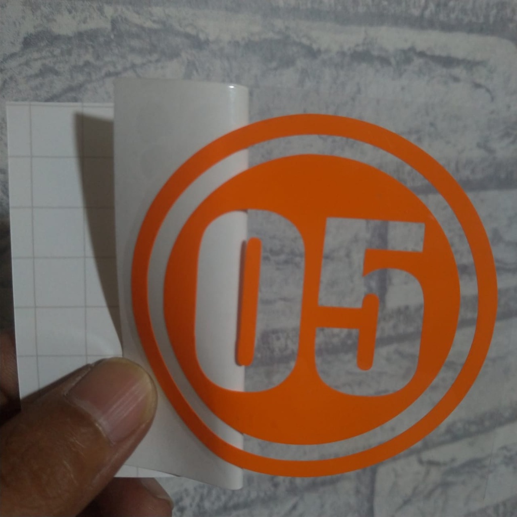 Jual STIKER ANGKA BOLONG DLM LINGKARAN UK 16 CM BAHAN ORACAL GLOSSY ...