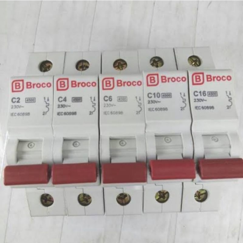 Jual BROCO MCB 1P 1 Phase 2A 4A 6A 10A 16A 20A | Shopee Indonesia