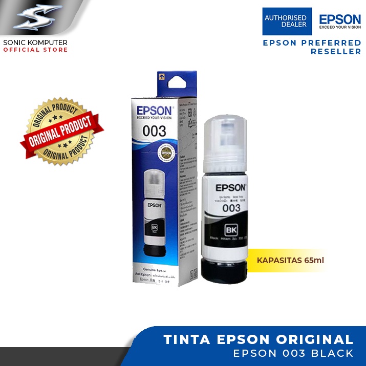 Jual EPSON TINTA T 003 BLACK CYAN MAGENTA YELLOW B C M Y ORIGINAL 100% ...
