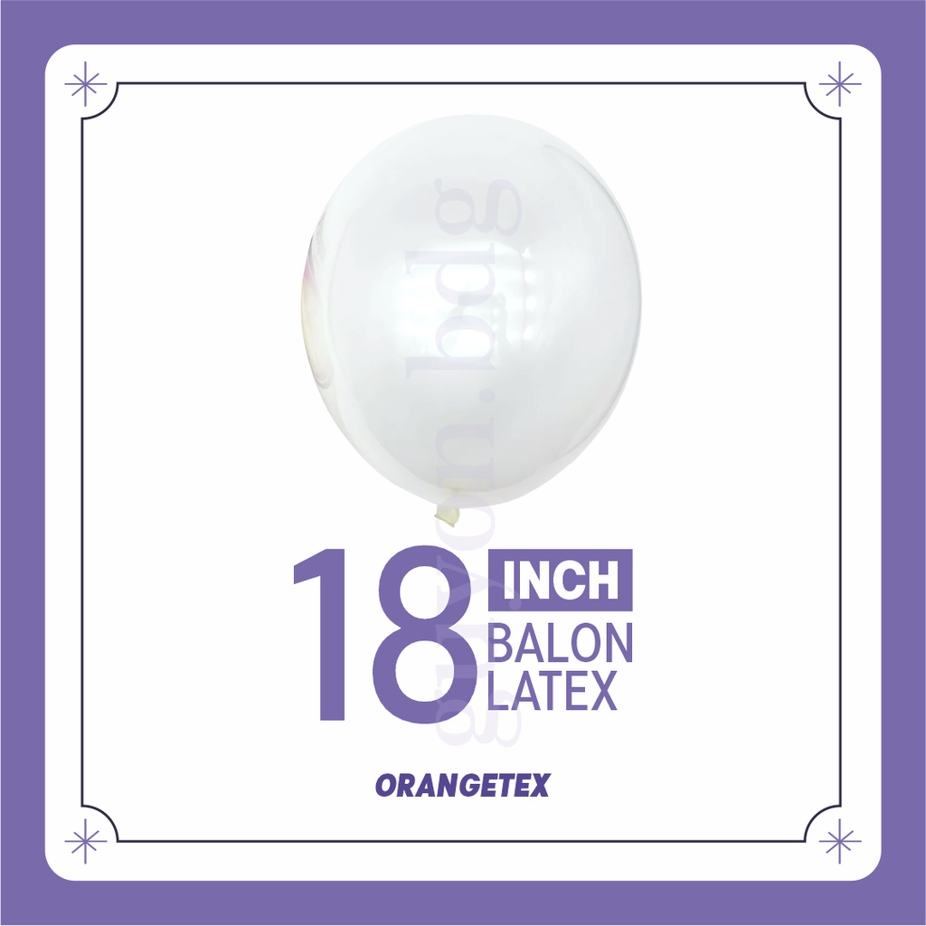Jual 18 INCH TRANSPARENT BALON LATEX ORANGETEX - 18INCH BALON ULANG ...