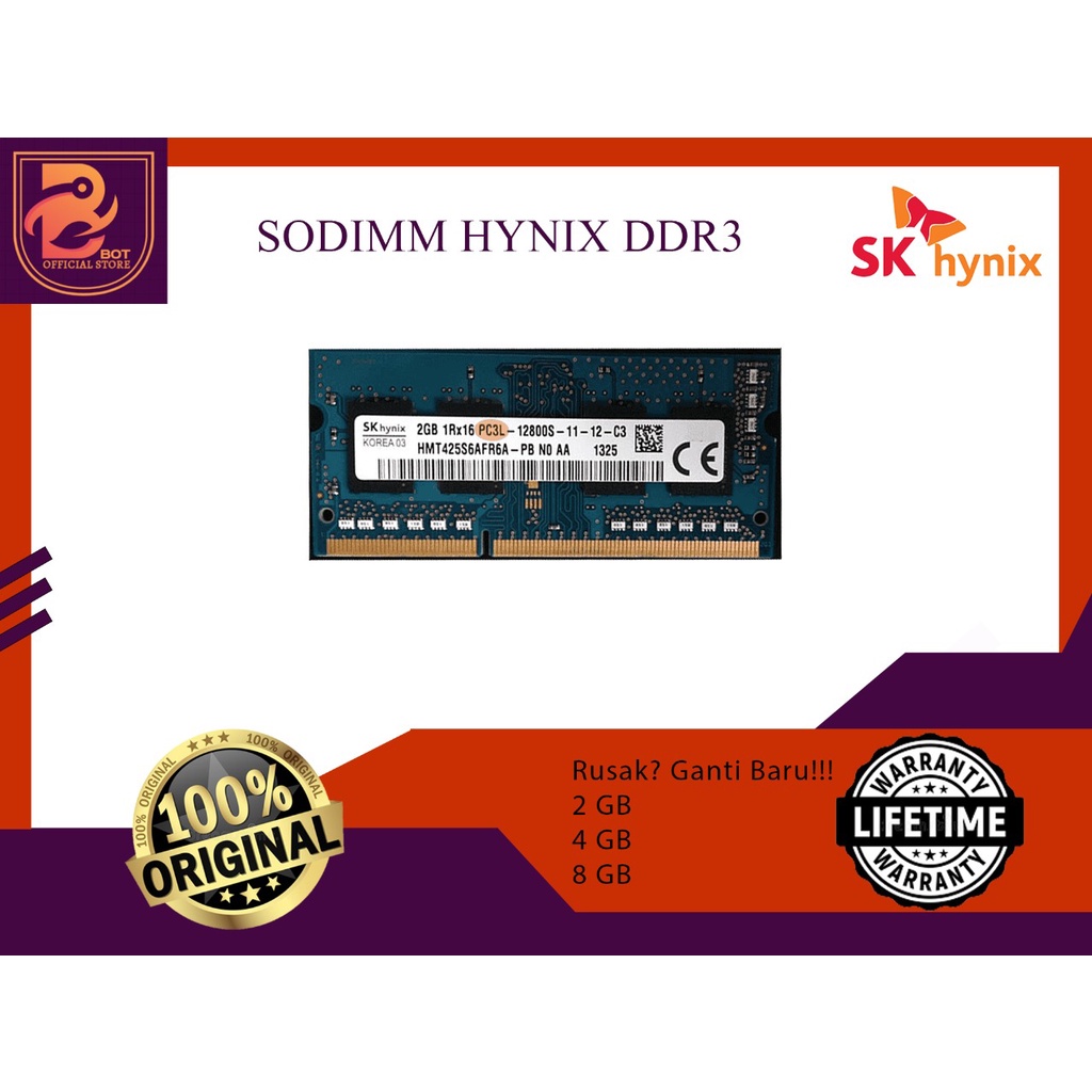Jual Ram Sodimm Laptop Hynix Ddr3l Original Ram Lifetime Memory