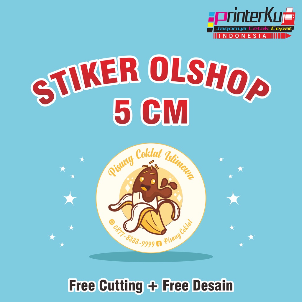 Jual STIKER LABEL UKURAN 5 CM / LABEL BULAT LABEL PRODUK CUSTOM BAHAN ...