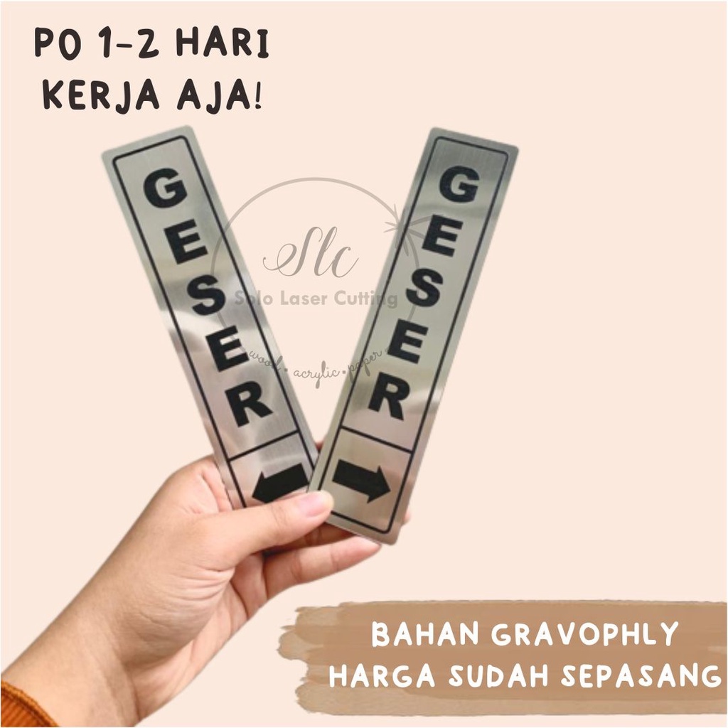 Jual Pintu Petunjuk Geser Kiri kanan Tulisan Vertikal Wall Sticker ...