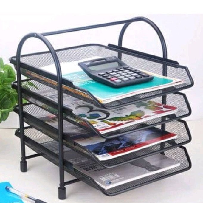 Jual rak besi dokumen kertas besi tray rack besi rak dokumen 4 tingkat ...