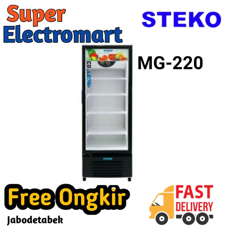 Jual SHOWCASE STEKO MG 220 LEMARI PENDINGIN 4 RAK DISPLAY LOW WATT NO ...