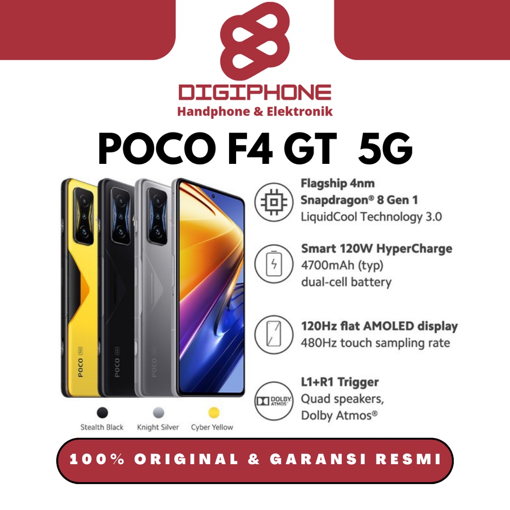 Jual POCO F4 GT (12GB+256GB) Snapdragon® 8 Gen 1 64MP Triple Kamera Layar Flat AMOLED 6,67 ...
