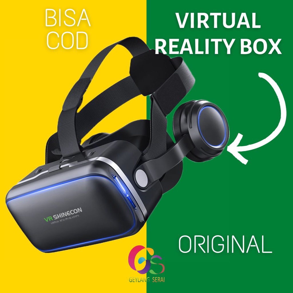 Jual VR Box Virtual Reality Glasses dengan Headphone - Shinecon 6.0 ...