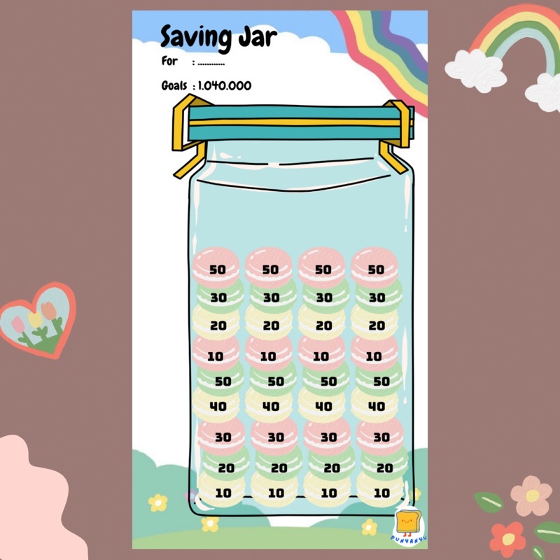 Jual Kertas saving challenge/ kertas saving jar lucu | Shopee Indonesia