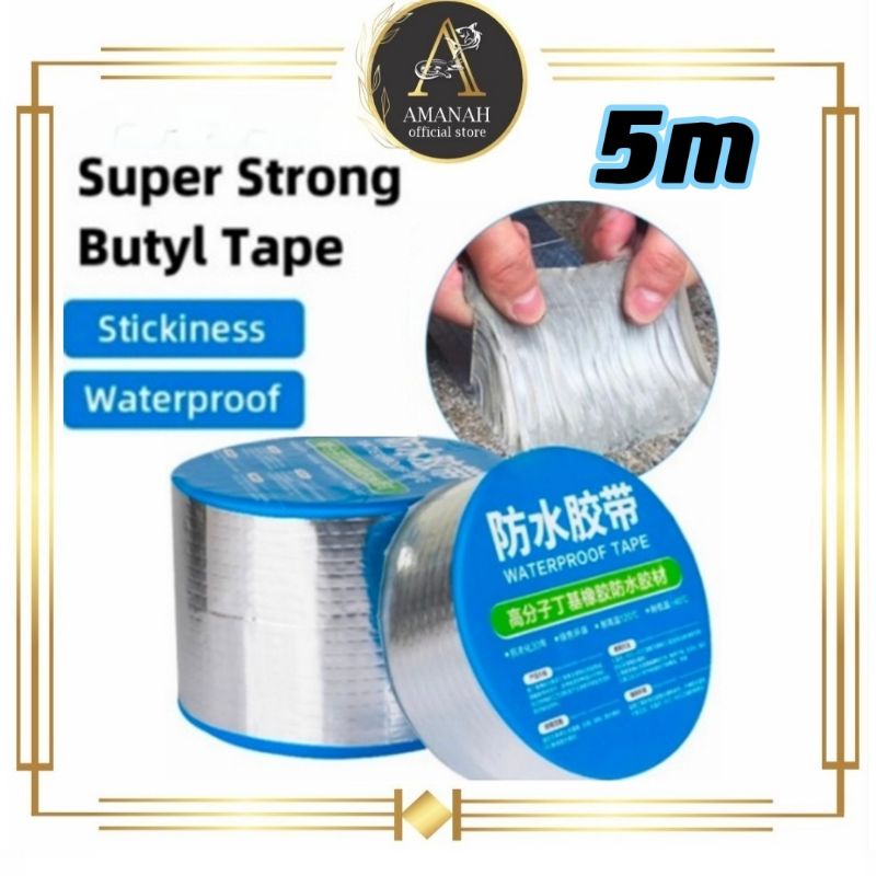 Jual Lakban Anti Bocor Tape Lem Anti Air Aluminium Foil Butyl Super Waterproof Tape Tambal ...
