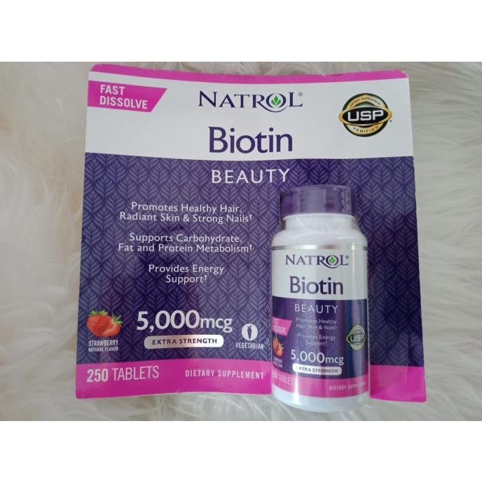 Jual Natrol Biotin 5000 Mcg 250 Fast Dissolve Tablets Strawberry 2671