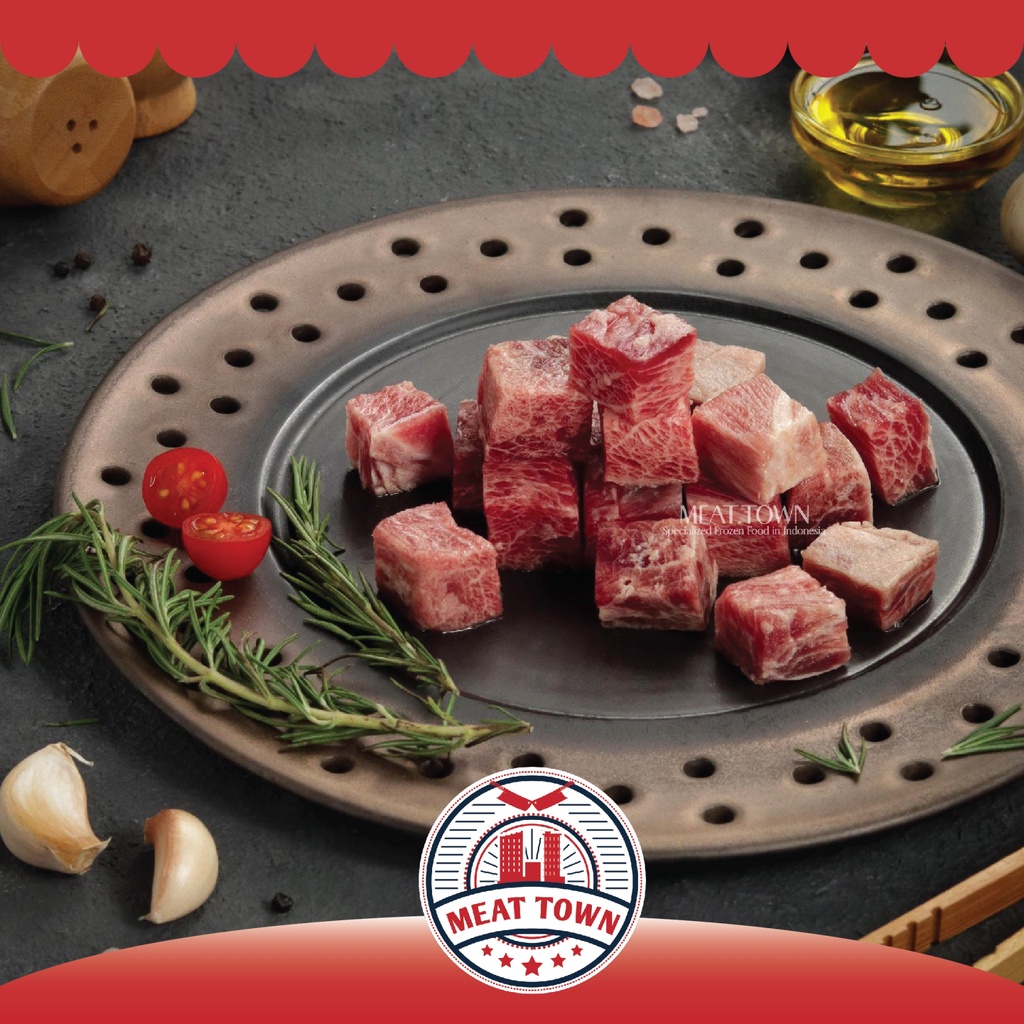 Jual Daging Saikoro Beef Wagyu Meltik Meltique Cubes Steak | Shopee ...
