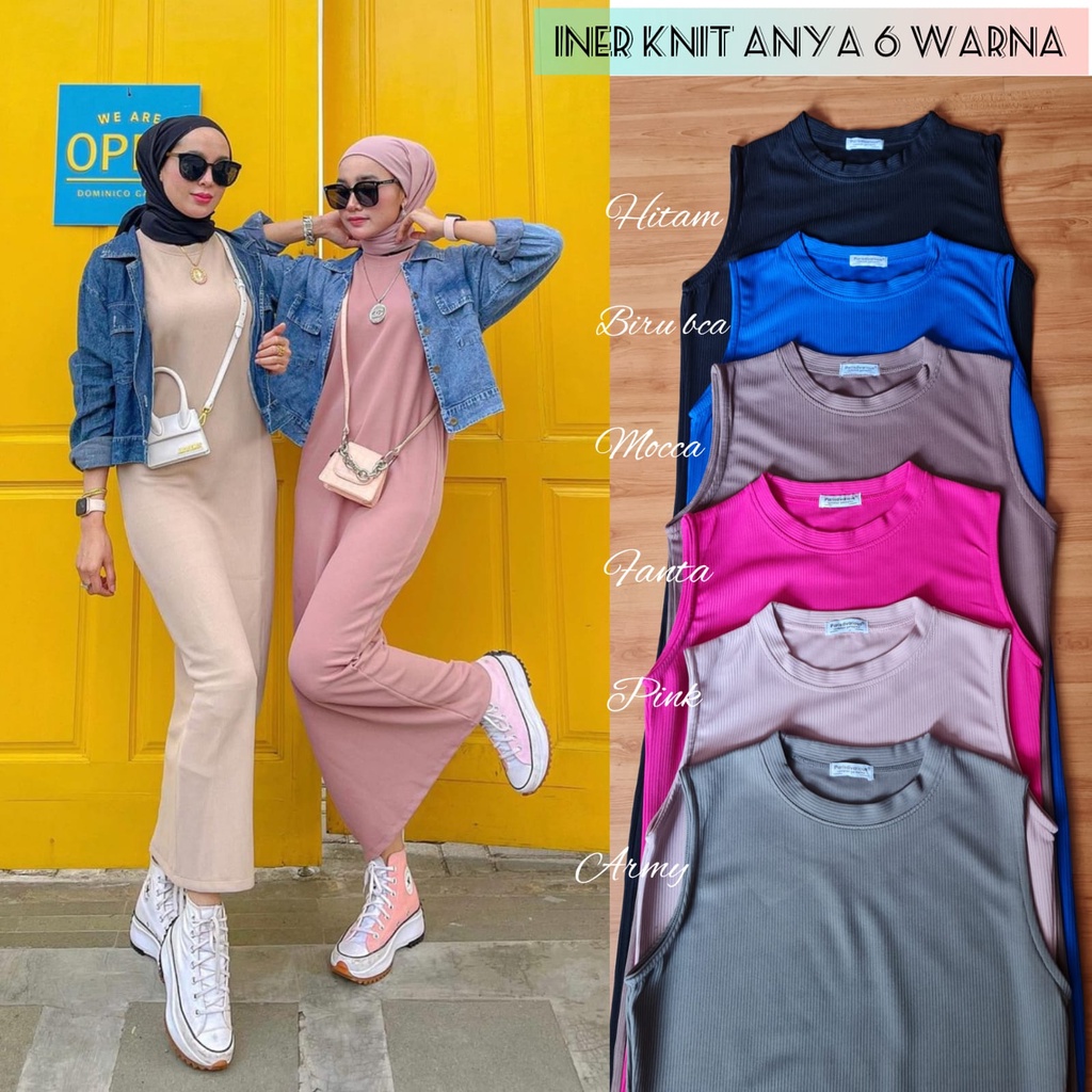 Jual Parisdivarious Iner Dress Bahan Knit Premium Ld 98 - 120 Fit to ...