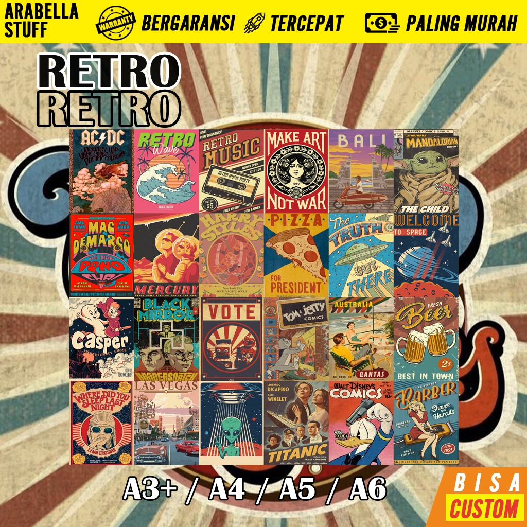 Jual Poster Dinding Retro Edition Wallart Dekorasi Kamar | Shopee Indonesia