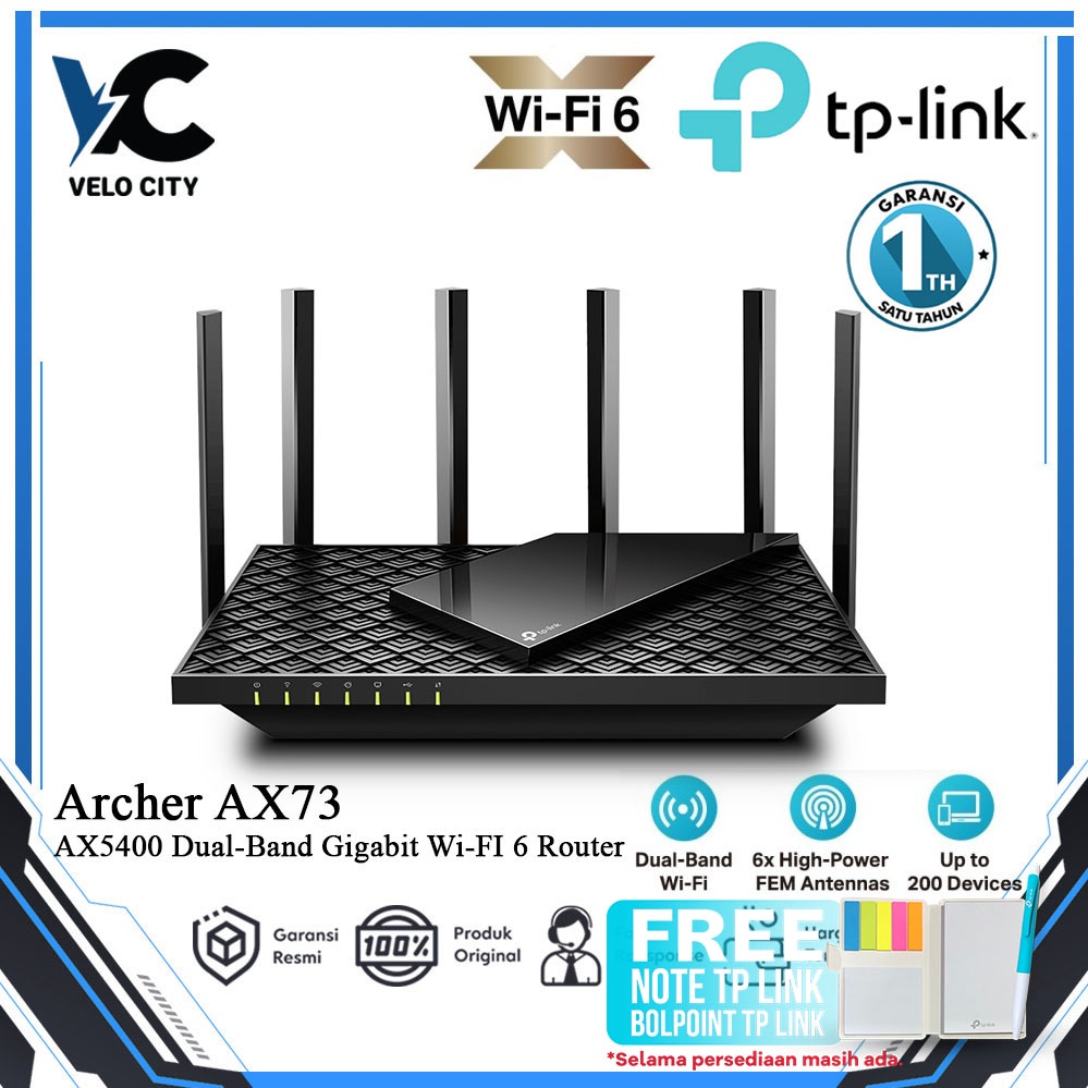 Jual TP-Link Archer AX73 AX5400 Dual-Band Gigabit Wi-Fi 6 Router ...