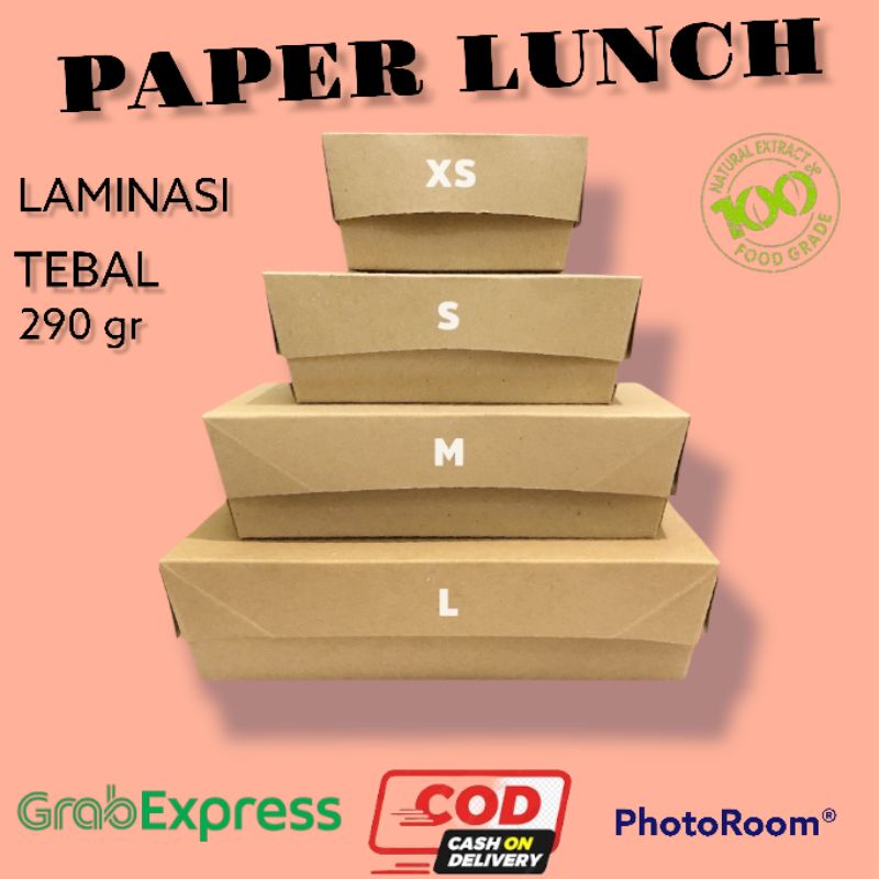 Jual Paper lunch box ( XS, S isi 100 pcs ) ( M, L isi 80 pcs ) Dus Nasi ...